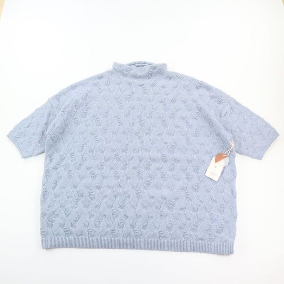 Kerisma | Sweaters | Kerisma Mockneck Sweater Womens Os Cable Knit Blue ...